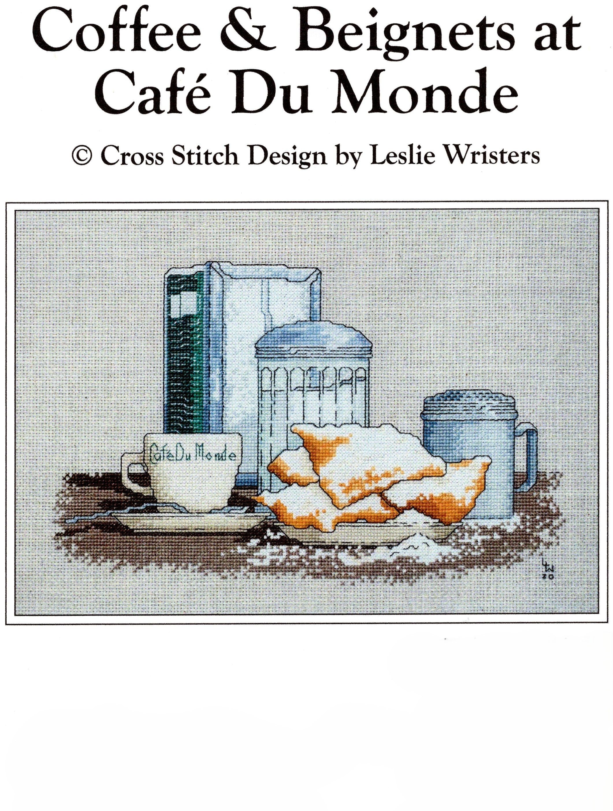 Coffee & Beignets at Cafe' Du Monde – Peach State Cross Stitch